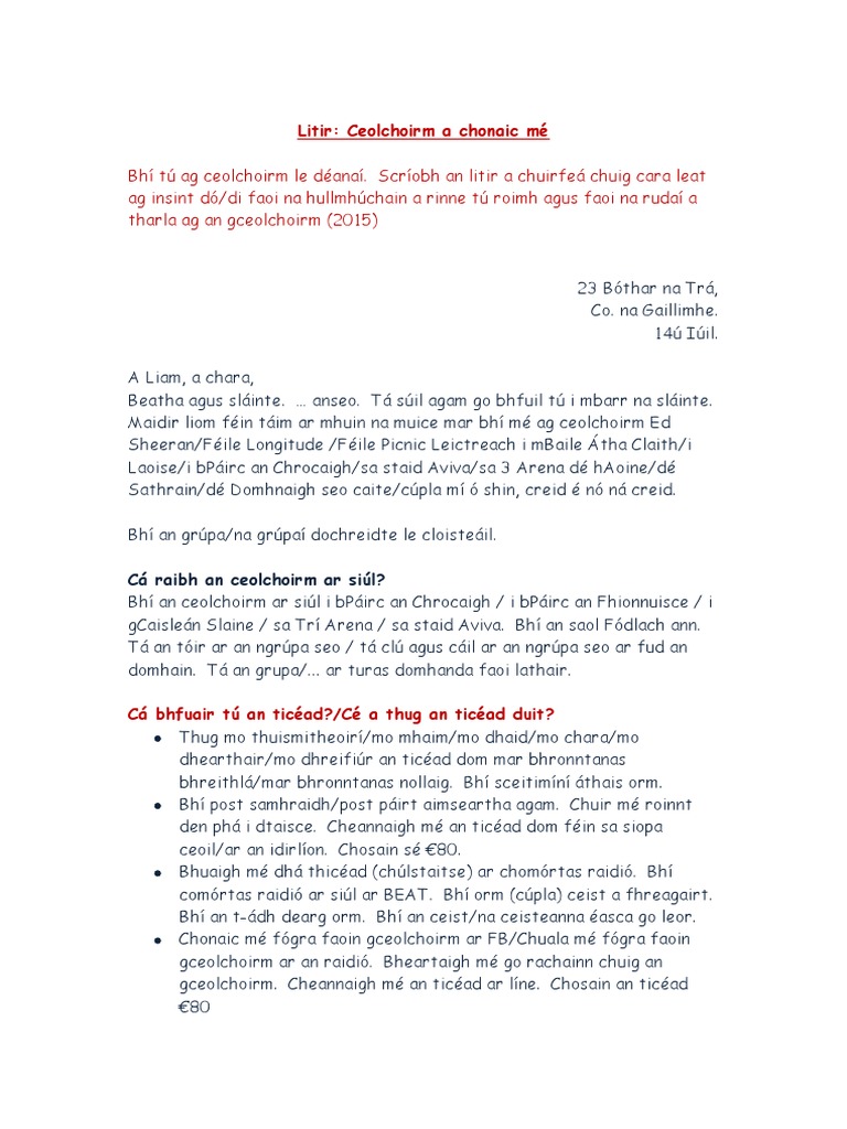 Ceolchorim A Chonaic Me ATGL | PDF