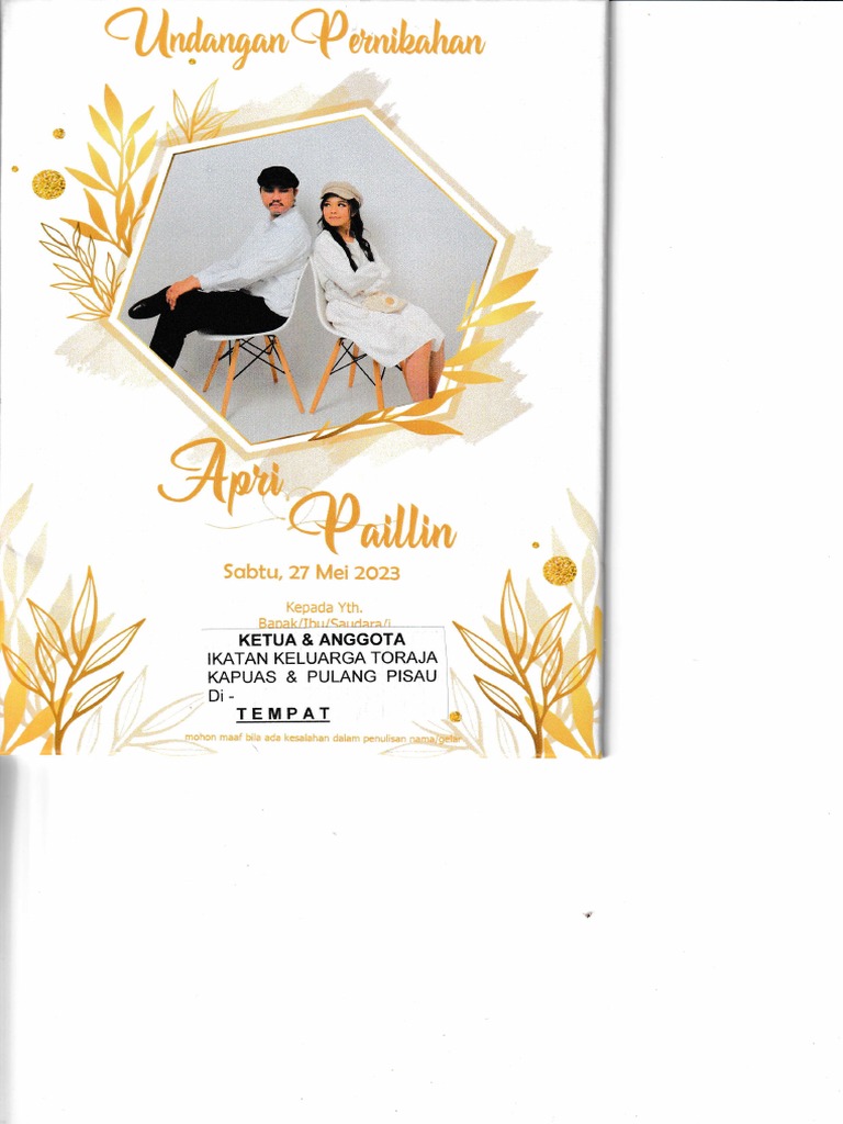 Undangan Pernikahan Keluarga Toraja | PDF
