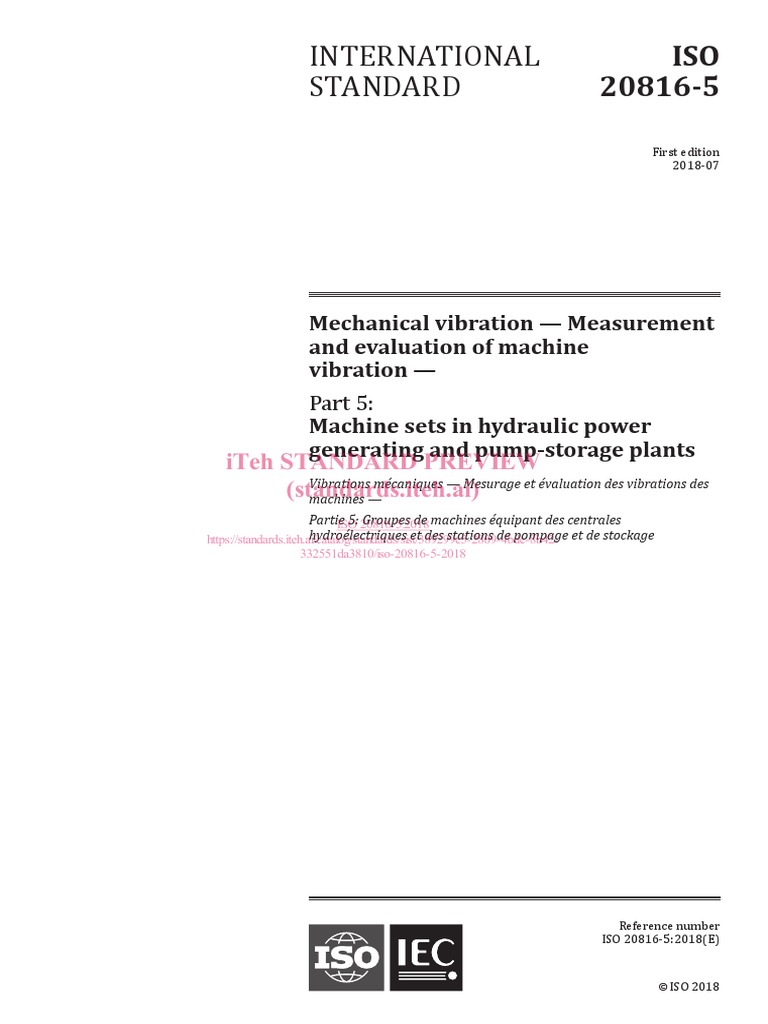 Iso 20816 5 2018 | PDF | International Organization For Standardization ...