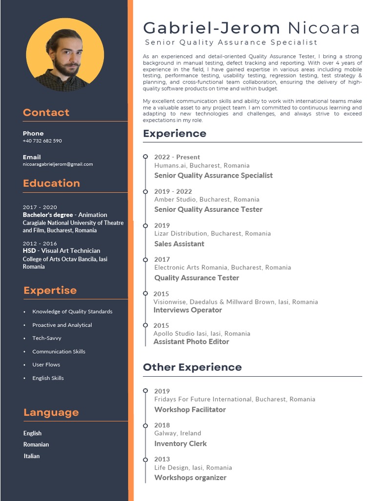 CV - Gabriel-Jerom Nicoara | PDF | Communication | Information Technology