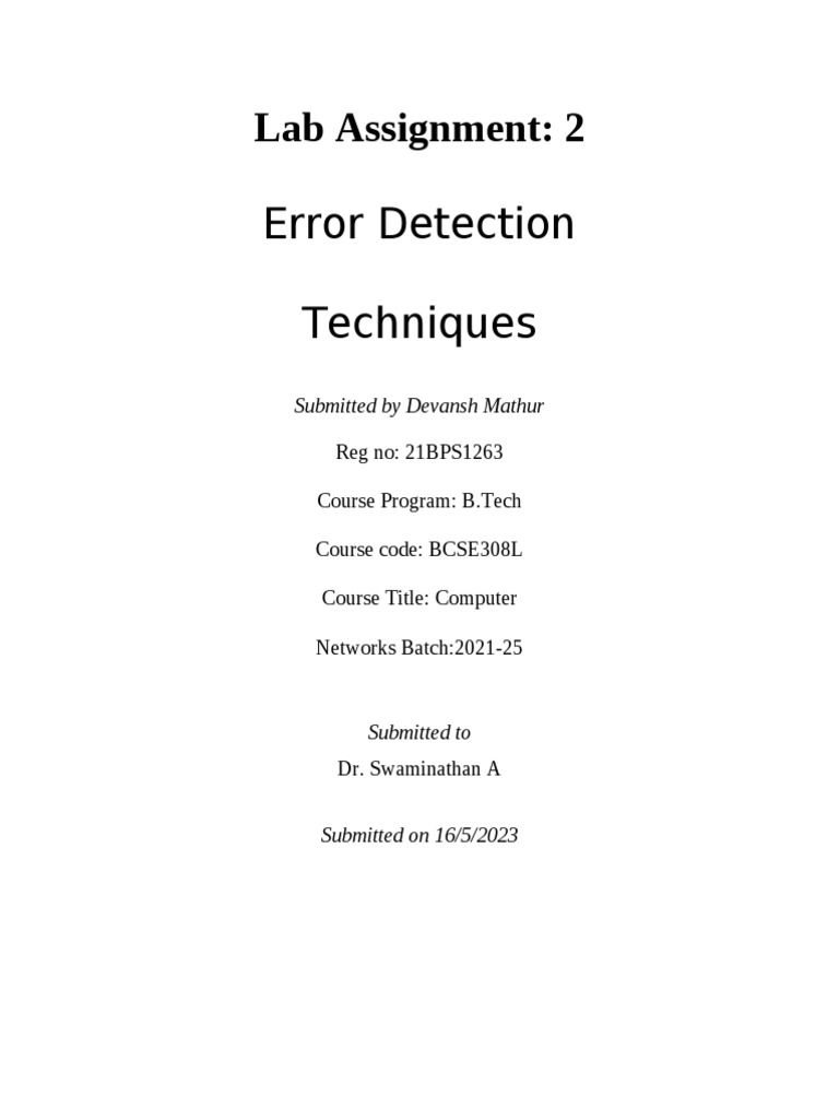 Lab2 CN | PDF | Error Detection And Correction | Applied Mathematics Lab2 CN | PDF | Error Detection And Correction | Applied Mathematics
