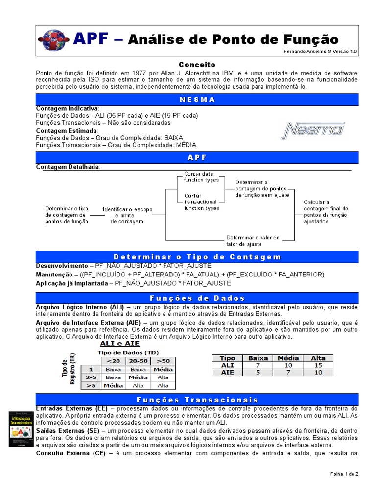 Análise de Ponto de Função | PDF | Dados | Informação