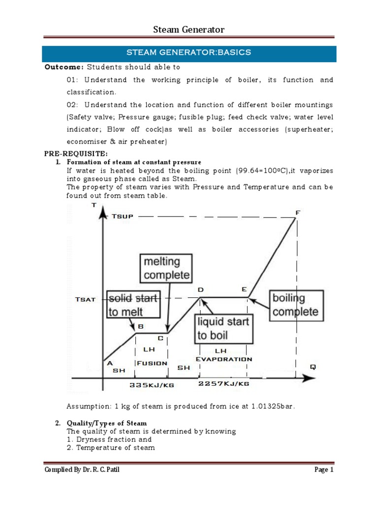 Notes On Steam Generator | PDF | Steam | Energy Conversion