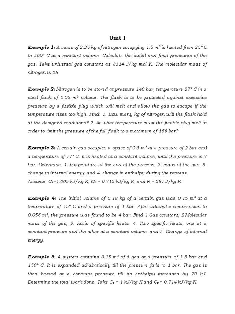 Question Bank (Numericals) | PDF | Enthalpy | Steam