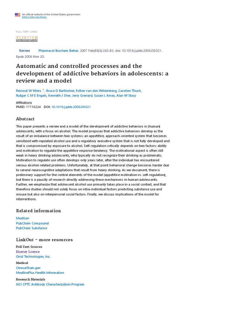 Automatic and Controlled Processes and The Development of Addictive ...