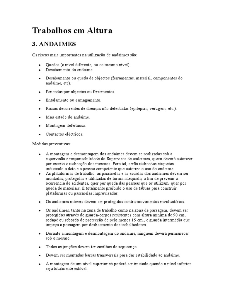 Trabalhos em Altura | PDF