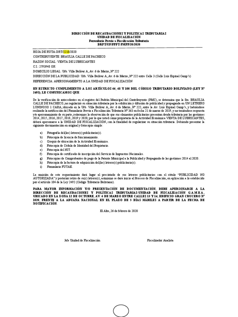 Braulia Calle de Pacheco | PDF