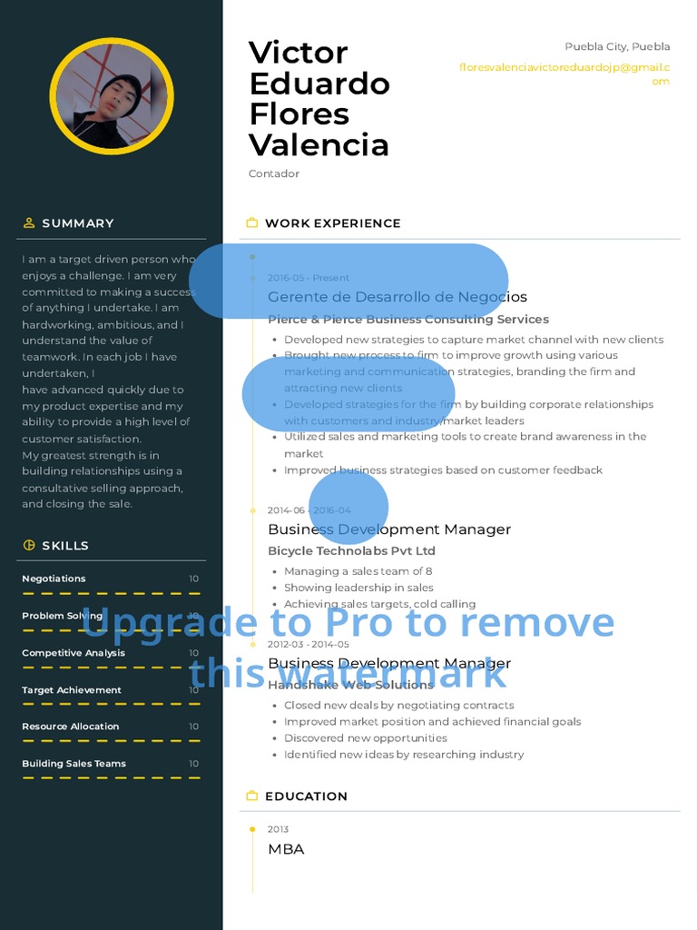 Victor Eduardo Flores Valencia VisualCV Resume | PDF | Sales | Marketing