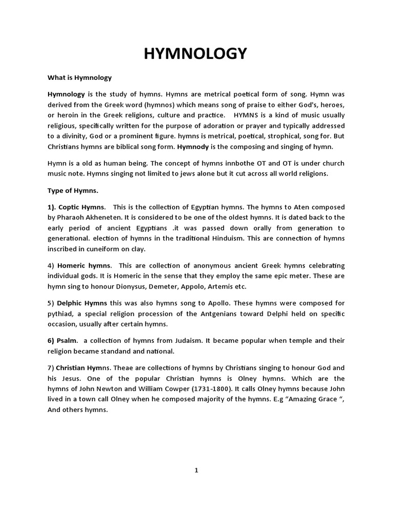 HYMNOLOGY-WPS Office | PDF | John Wesley | Martin Luther