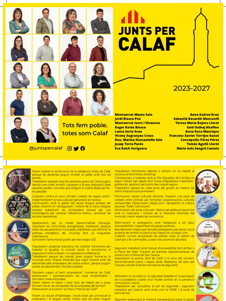 Programa Electoral Junts Per Calaf | PDF