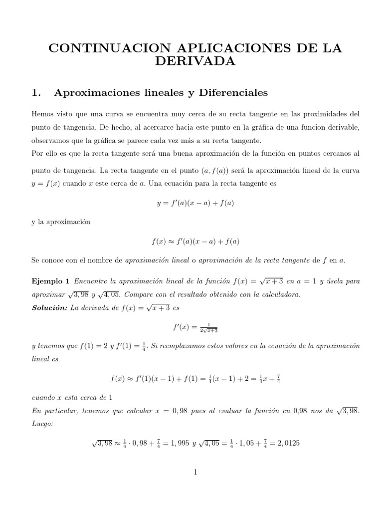 Diferenciales y Pol de Taylor | PDF | Derivado | Tangente