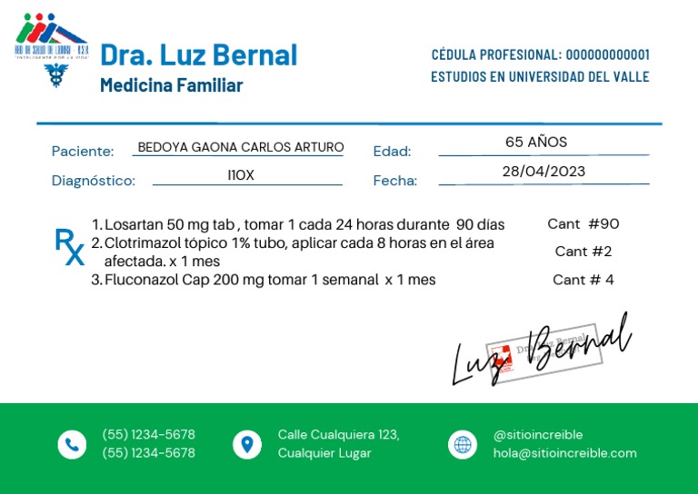 Formula Medica Ejemplo | PDF
