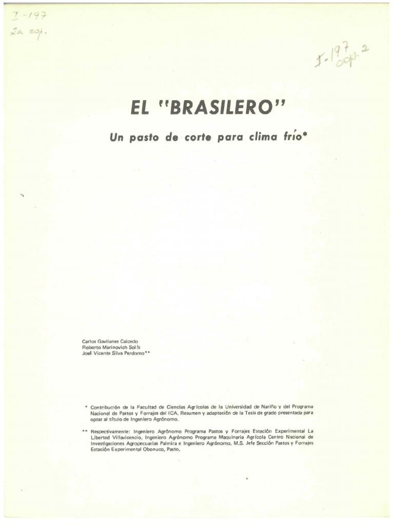 Cultivo de Pasto Brasilero | PDF