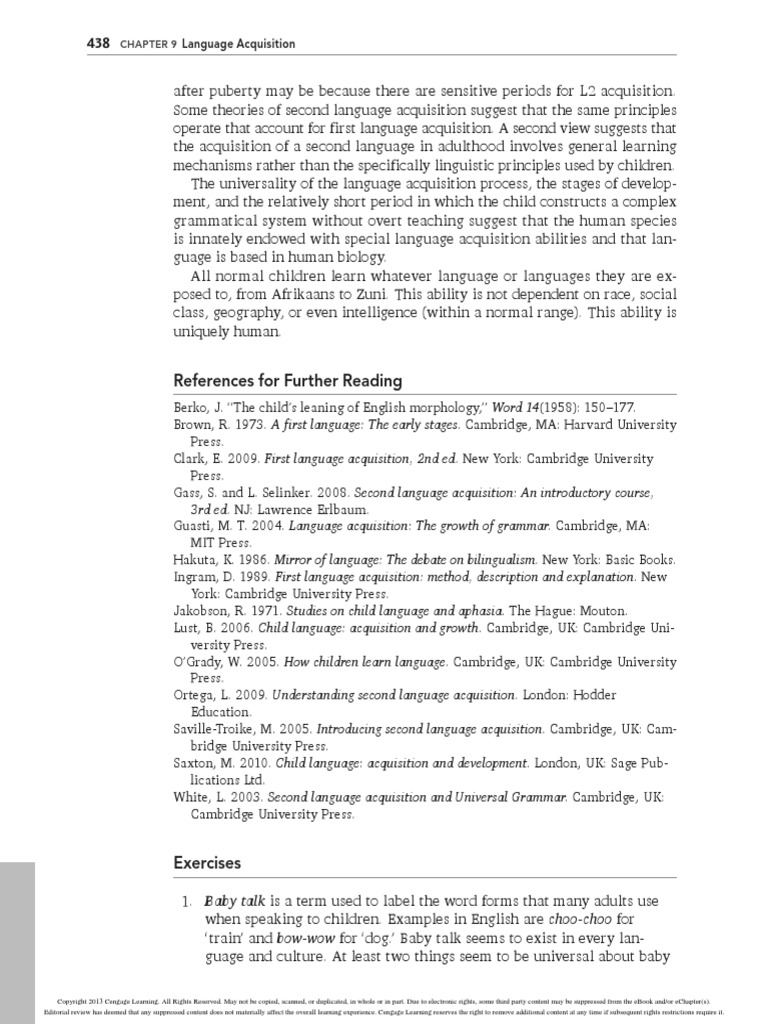 LG Acquisition - Exercises - 01 | PDF | Language Acquisition | Second Language Acquisition