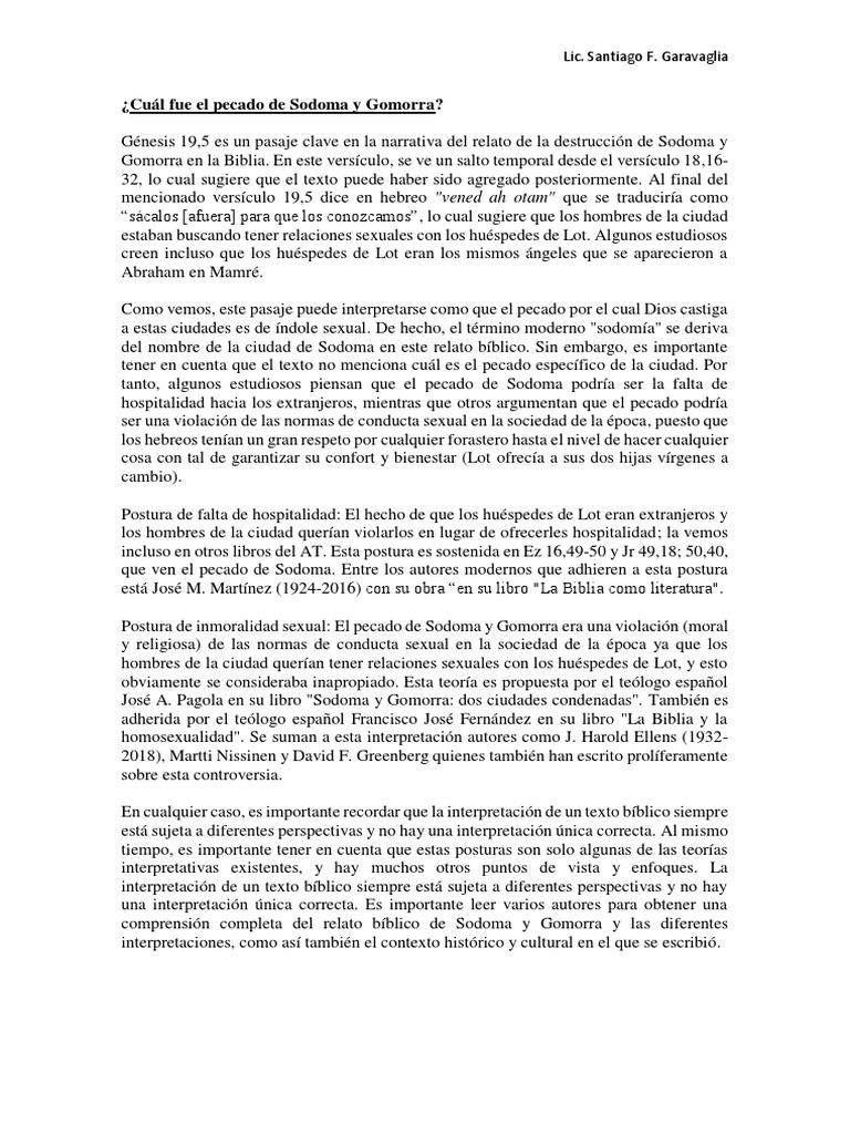 ¿CUÁL FUE EL PECADO DE SODOMA Y GOMORRA | PDF | Sodoma y Gomorra | Biblia