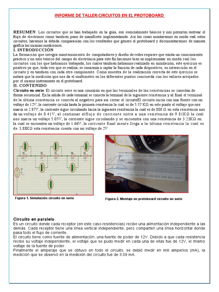 Informe de Circuitos Electricos | PDF | voltaje | Corriente eléctrica