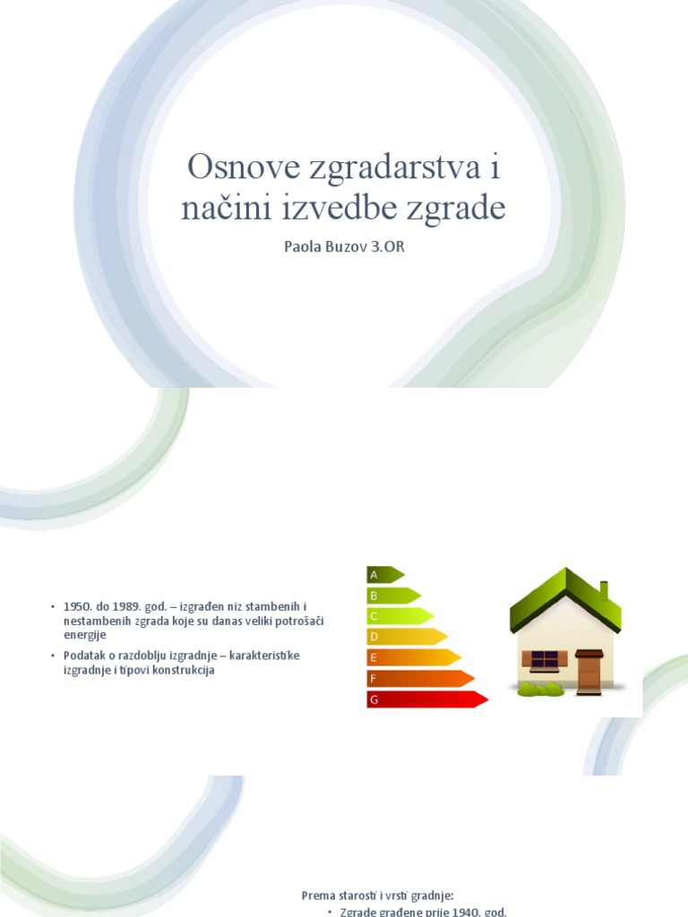 Osnove Zgradarstva I Načini Izvedbe Zgrade | PDF
