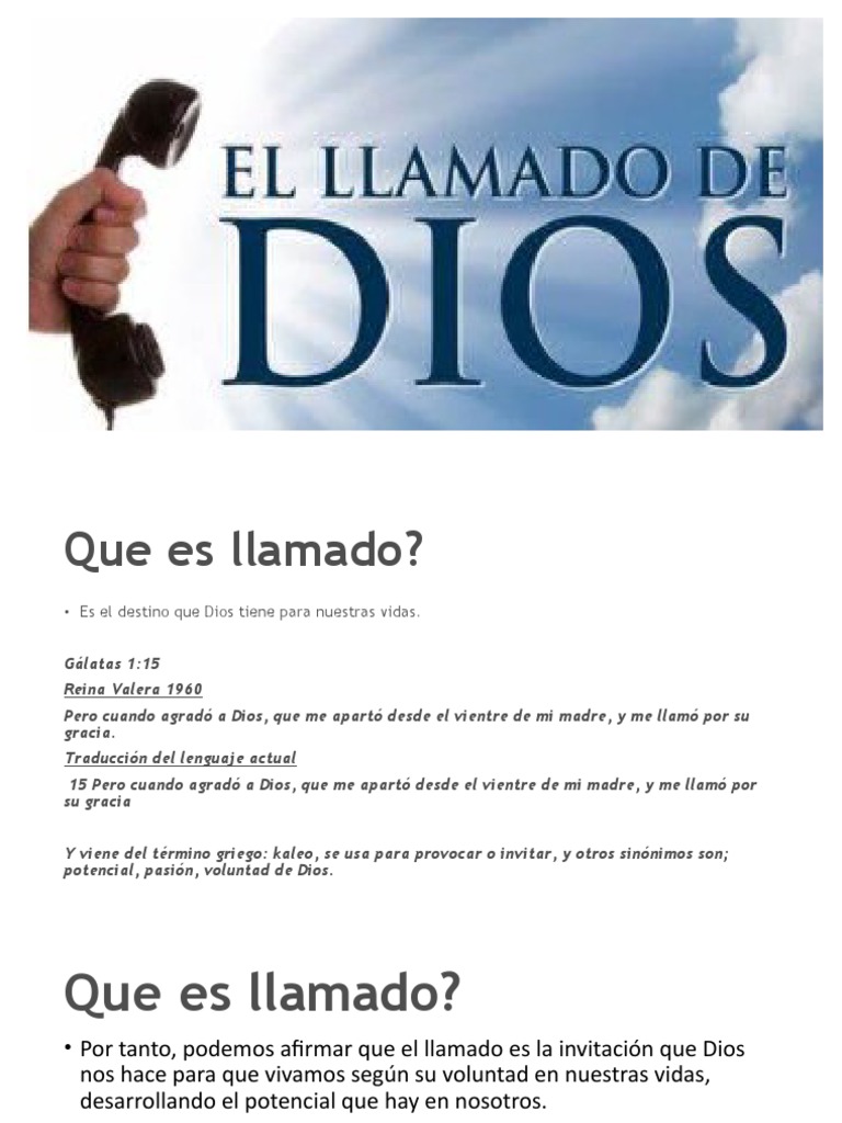 El Llamado de Dios y su Propósito | PDF | Dios | Biblia