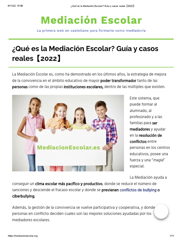 ¿Qué Es La Mediación Escolar - Guía y Casos Reales【2022】 | Descargar ...