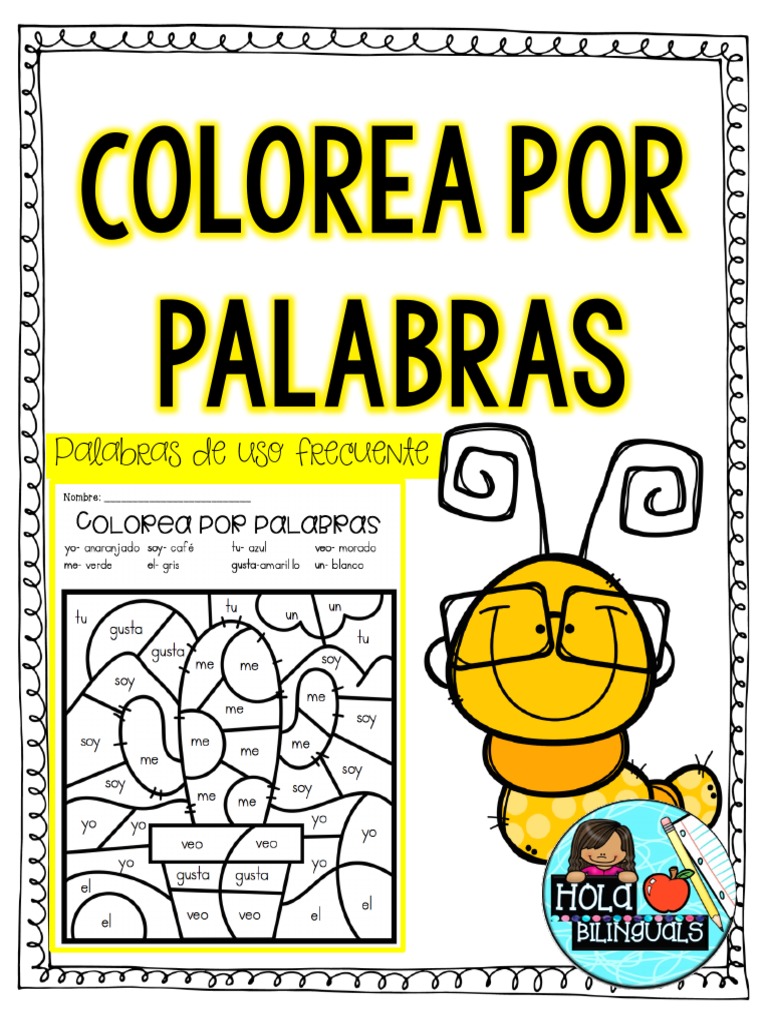 Colorea Por Palabras: Palabras de Uso Frecuente | PDF | Color