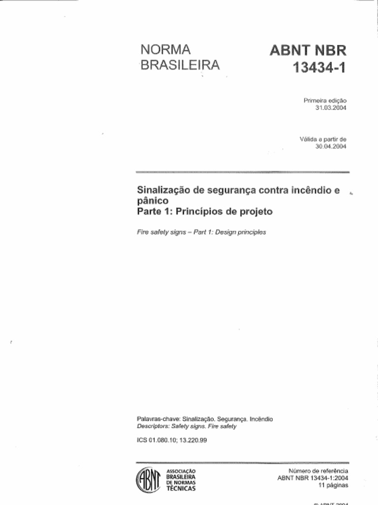 ABNT NBR 13434-1 - Sinalização panico | PDF