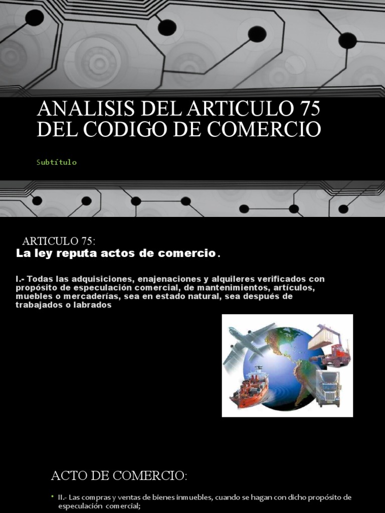 Analisis Del Articulo 75 Del Codigo de Comercio | PDF | Comercio | Bancos