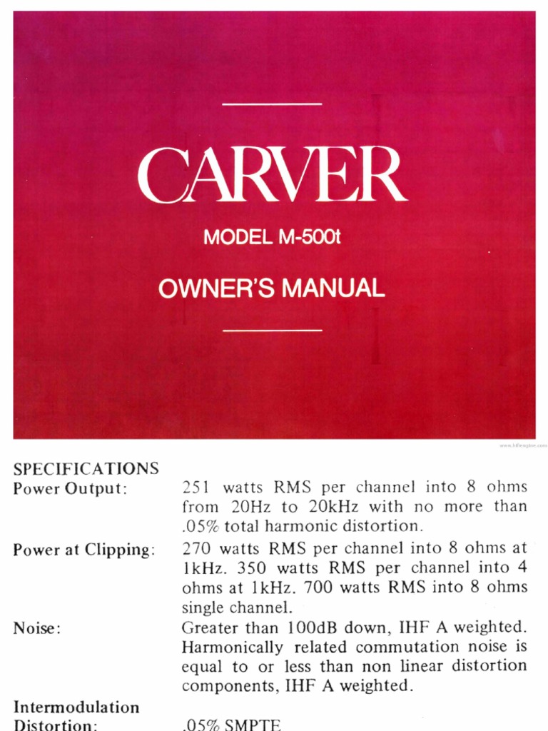 Hfe Carver M-500t en | PDF