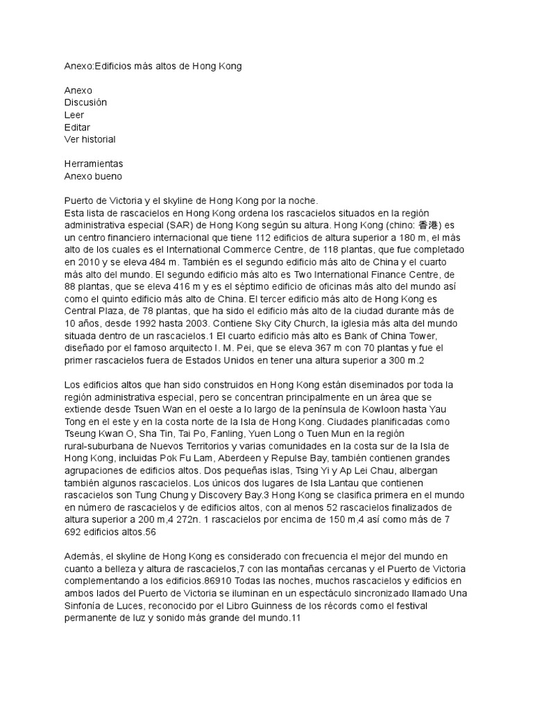 Rascacielos Más Altos de Hong Kong | PDF | Edificios y estructuras