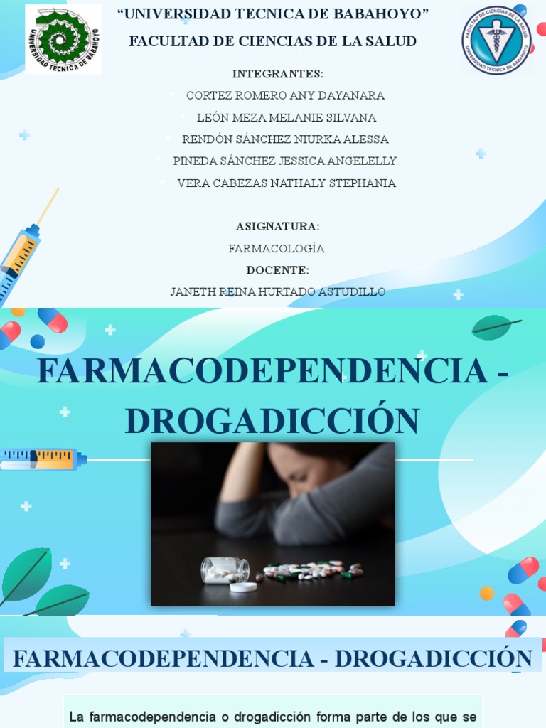 Farmacodependencia - Drogadicción | PDF | Despachador de drogas | La dependencia de sustancias