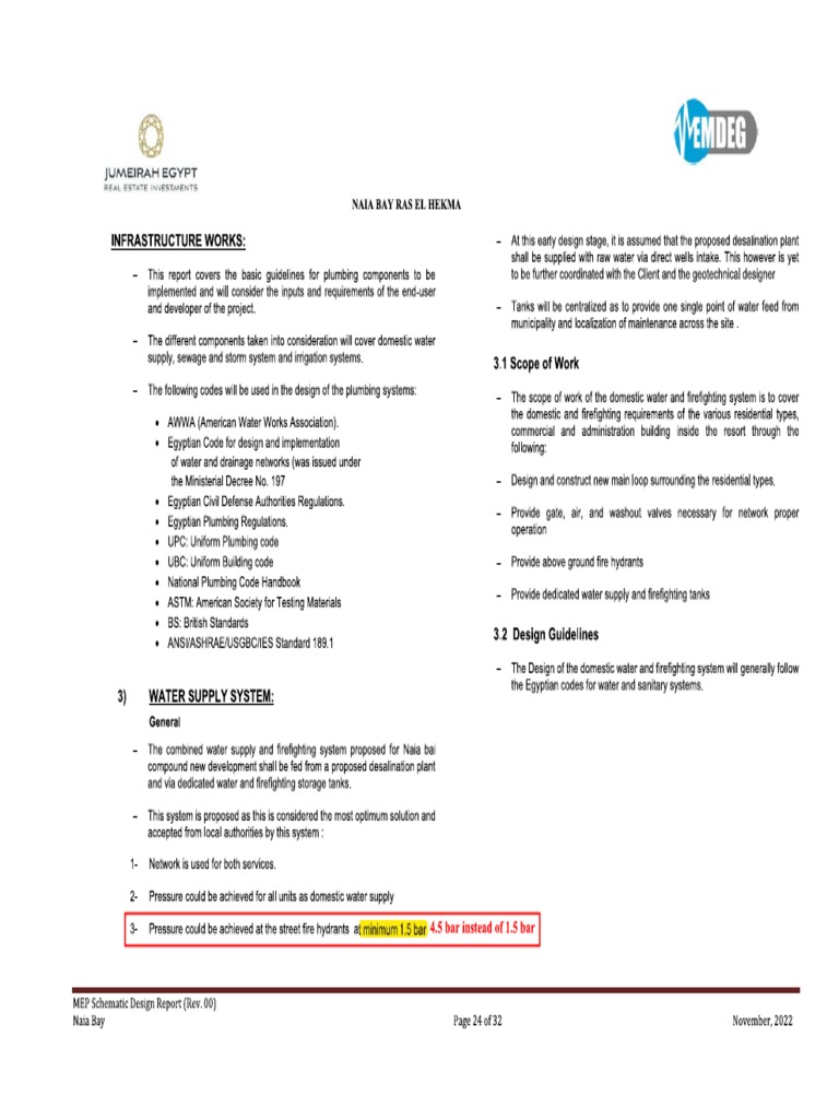 Naia Bay Mechanical Basis of Design Report-REV00-Jumeirah Comments | PDF