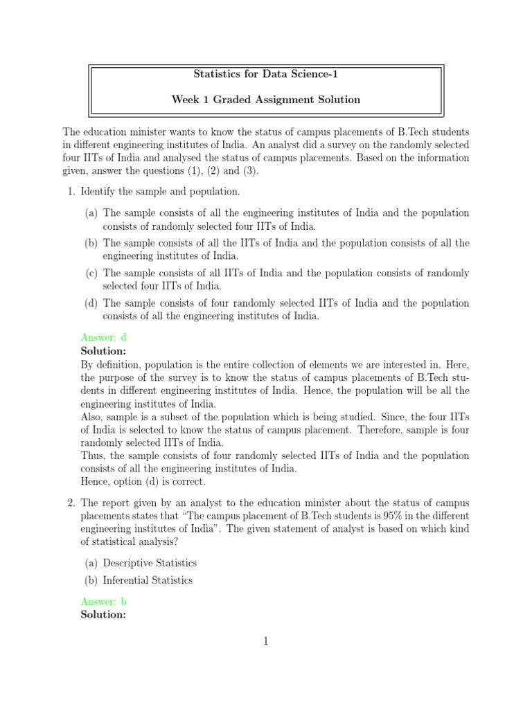 Week 1 - Intro To Statistics - Data | PDF | Level Of Measurement | Sampling (Statistics)