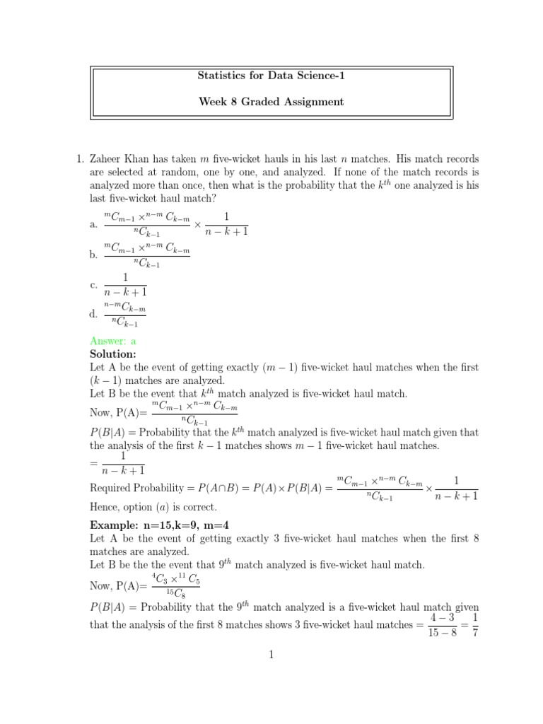 Week 8 - Conditional Probability | PDF | Statistics | Scientific Method