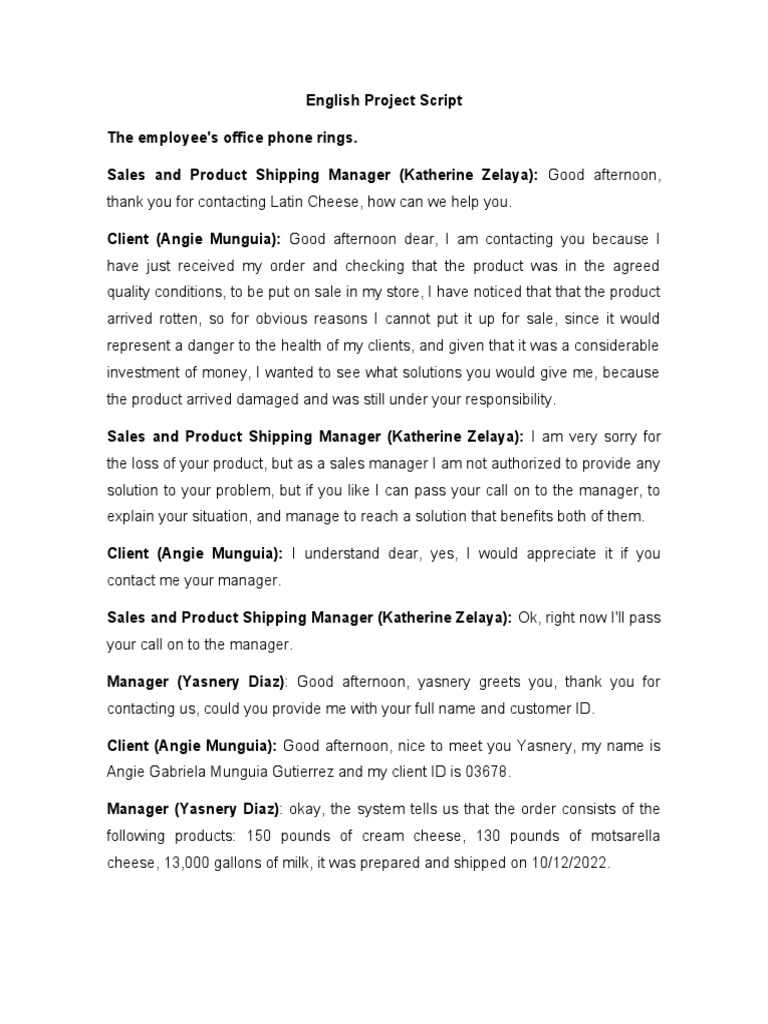 English Project Script | PDF