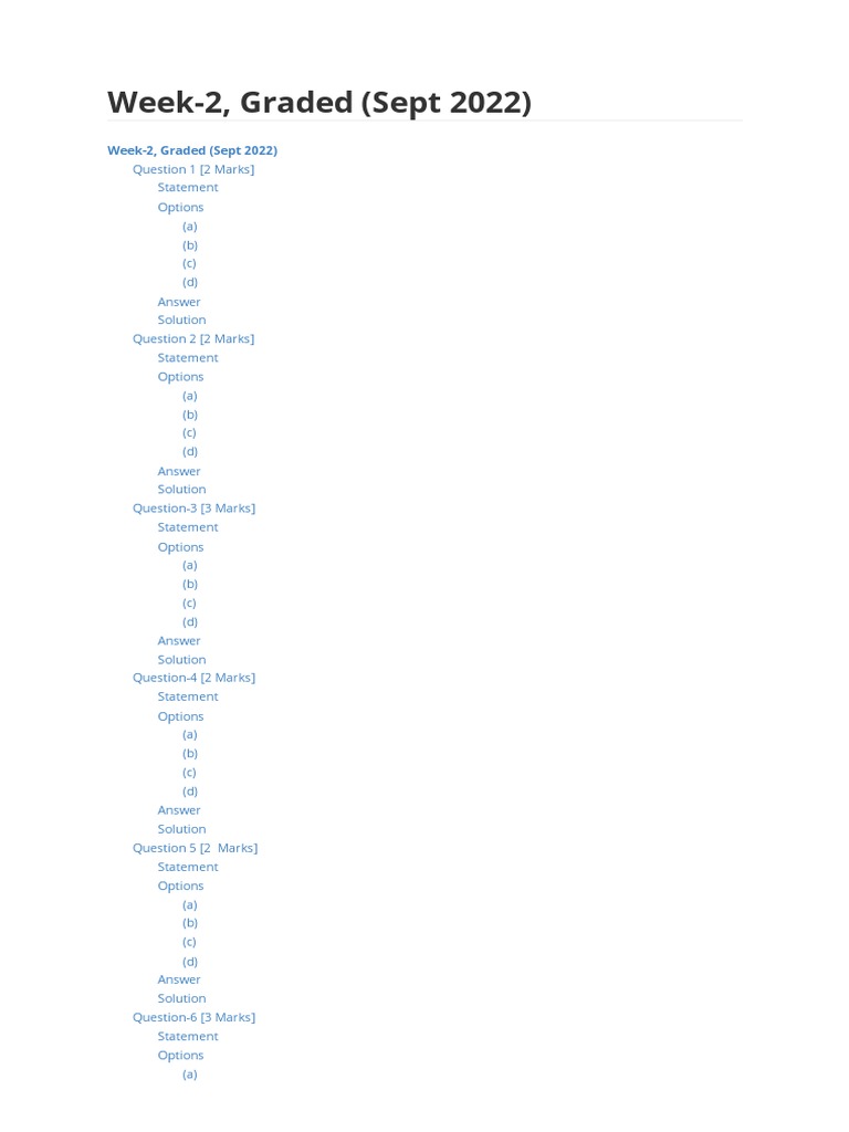 Week 2 Graded Assignment Overview | PDF | Numbers | Part Of Speech