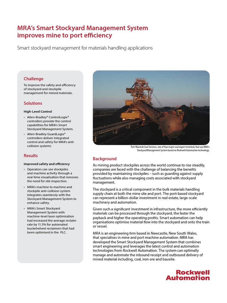Rockwell Automation Showcase MRA's Smart Stockyard Management System ...