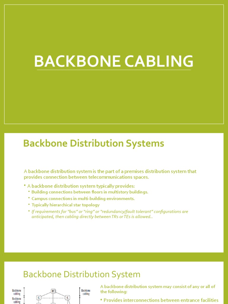 Backbone Cabling | PDF | Civil Engineering | Equipment