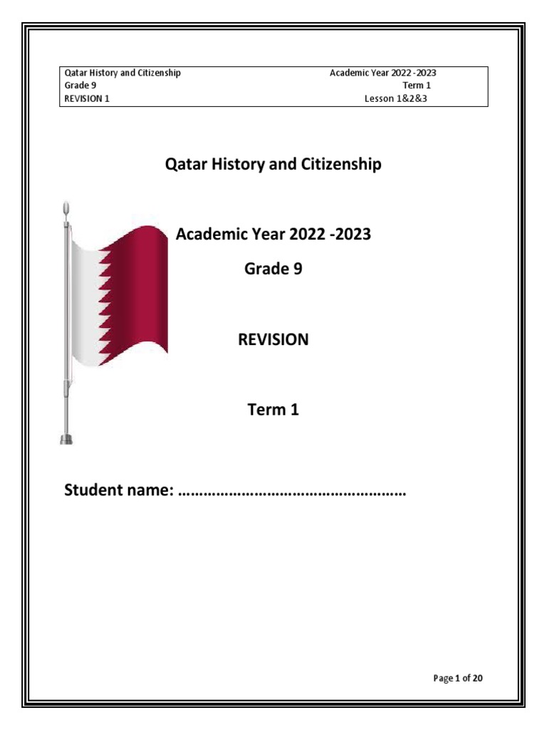 G 9 Final Revision New | PDF | Peace | Qatar