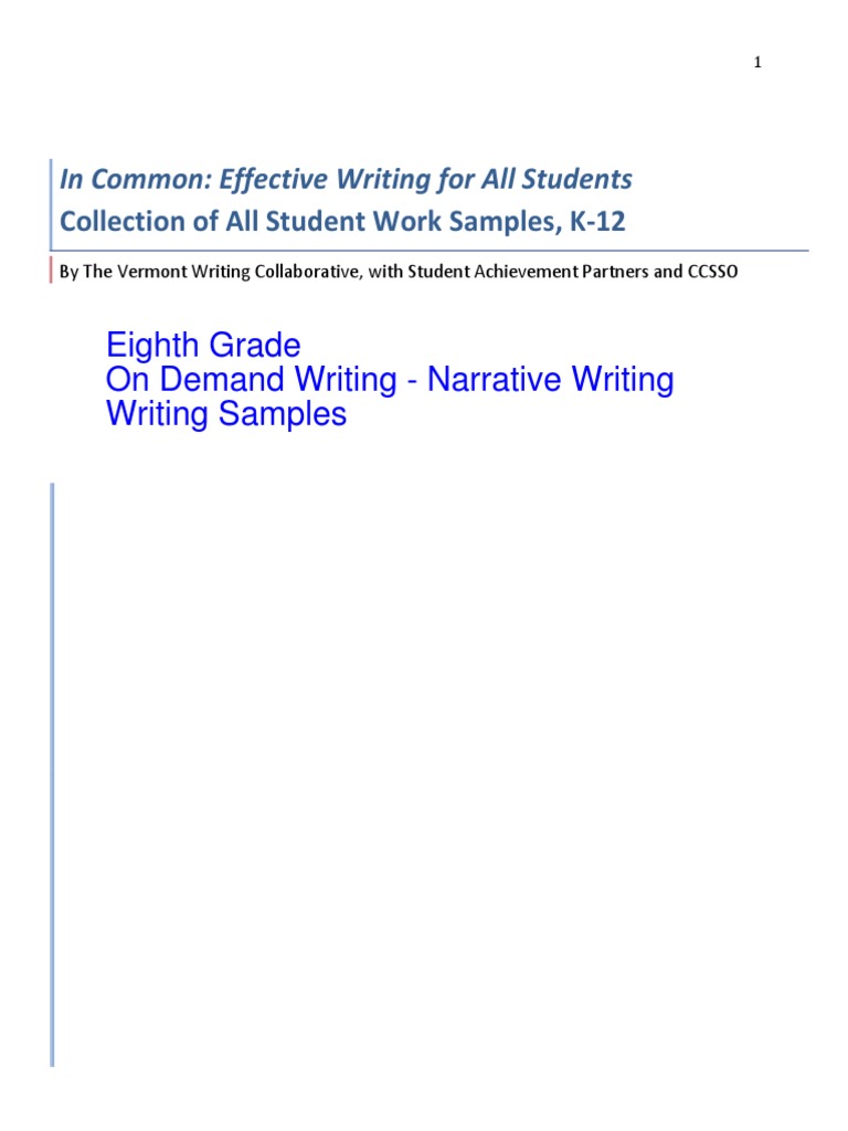 8 W3 On Demand Writing | PDF | Narration