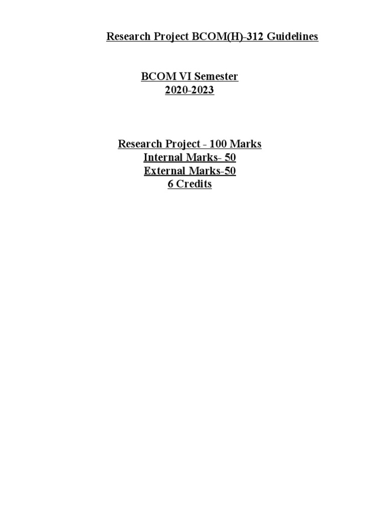 BCOM Research Project Guidelines 2023 | PDF | Data