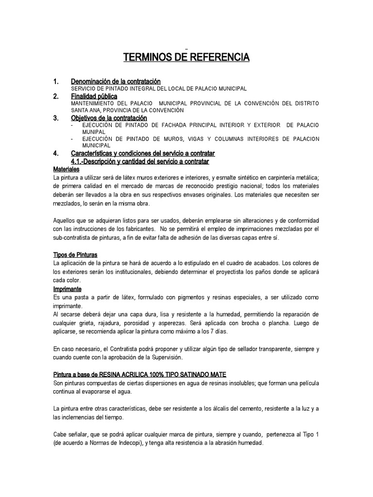 Formato TDR | PDF | Pinturas | Pintar