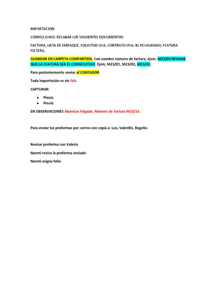 Proceso de Importacion | PDF