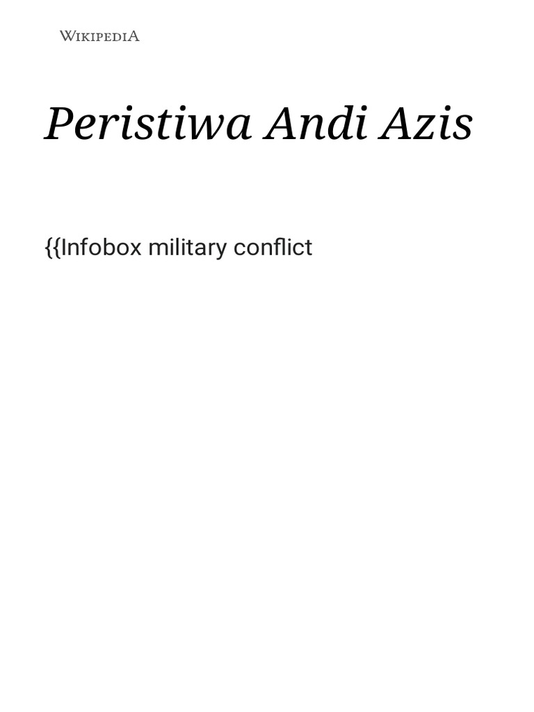 Peristiwa Andi Azis - Wikipedia Bahasa Indonesia, Ensiklopedia Bebas | PDF | Politik | Perjalanan