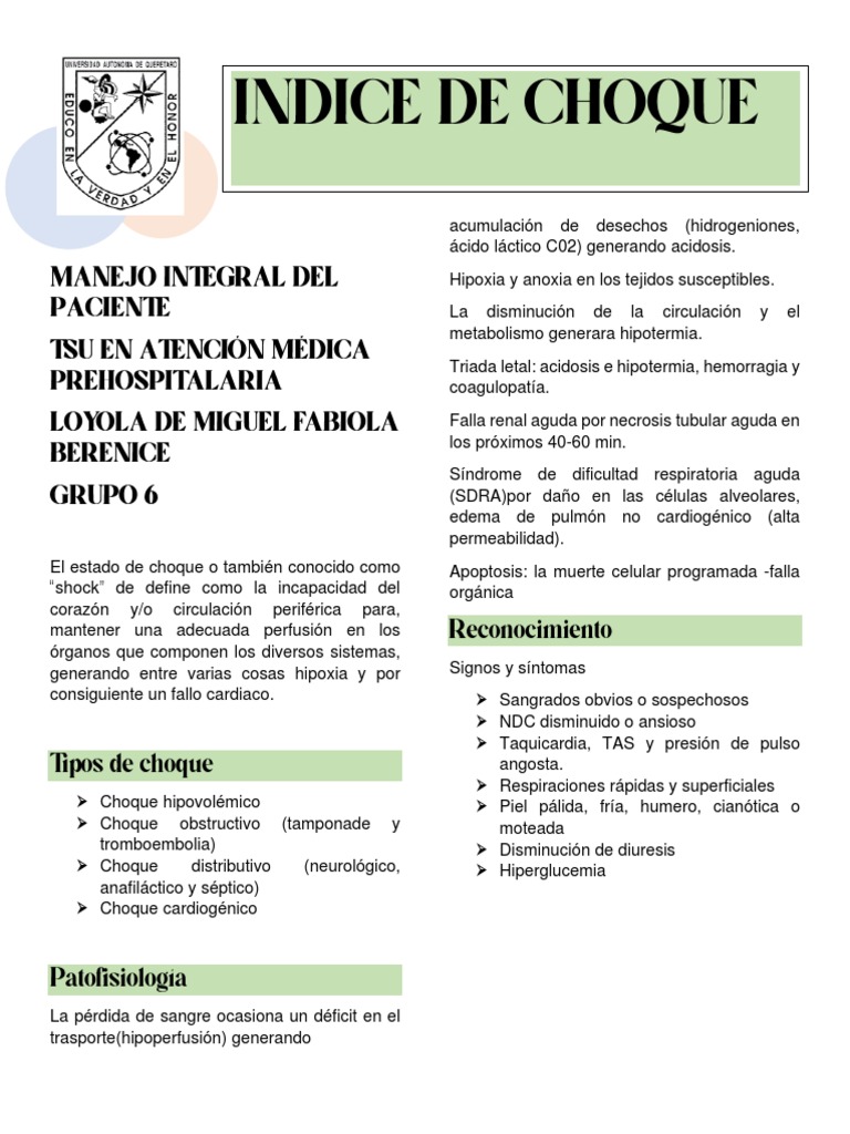 Índice de Choque en Trauma y Sangrado | PDF | Choque (circulatorio) | Presión sanguínea