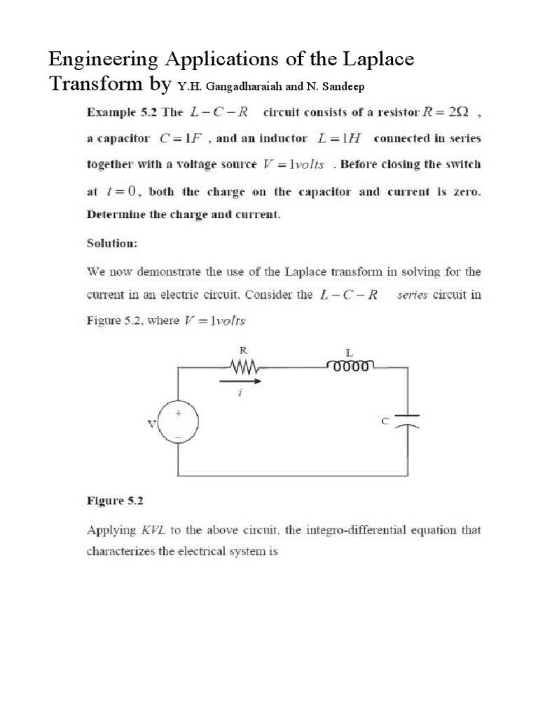 Engineering Applications of The Laplace Transform | PDF