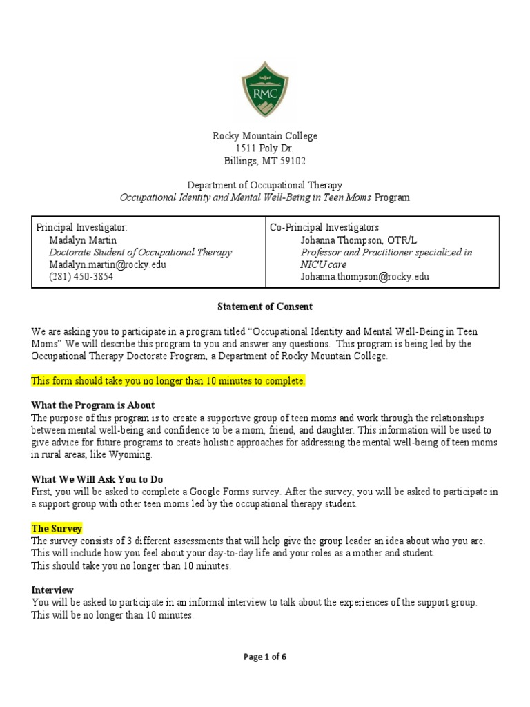 Revised Informed Consent | PDF | Mental Health | Privacy