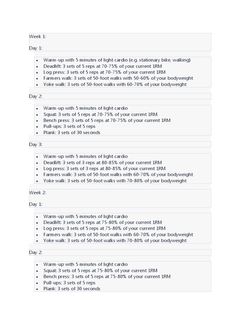 ChatGPT Strongman Workout | PDF