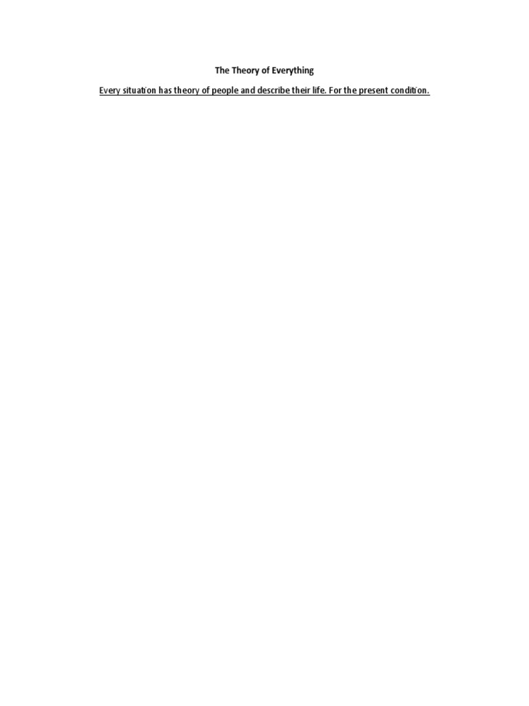 The Theory of Everything | PDF