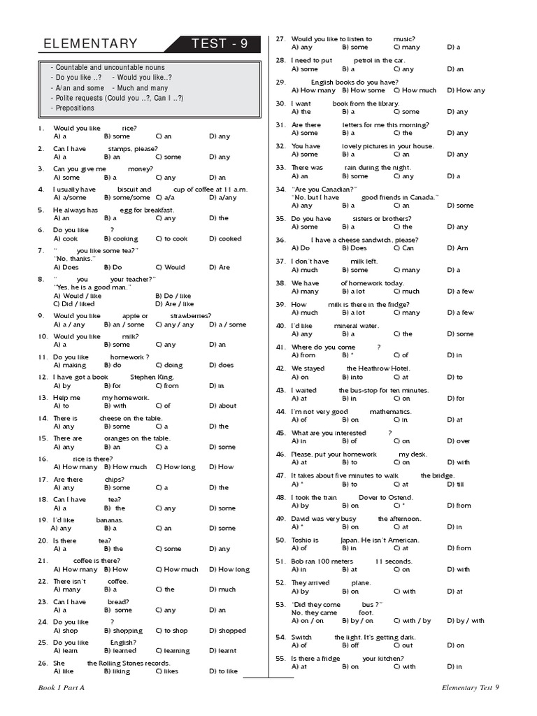 Grammar Quiz 2 | PDF | Food And Drink | Cuisine