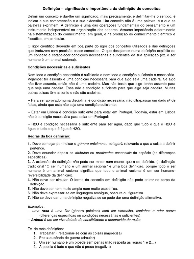 Definição de Conceitos | PDF | Definição | Conhecimento