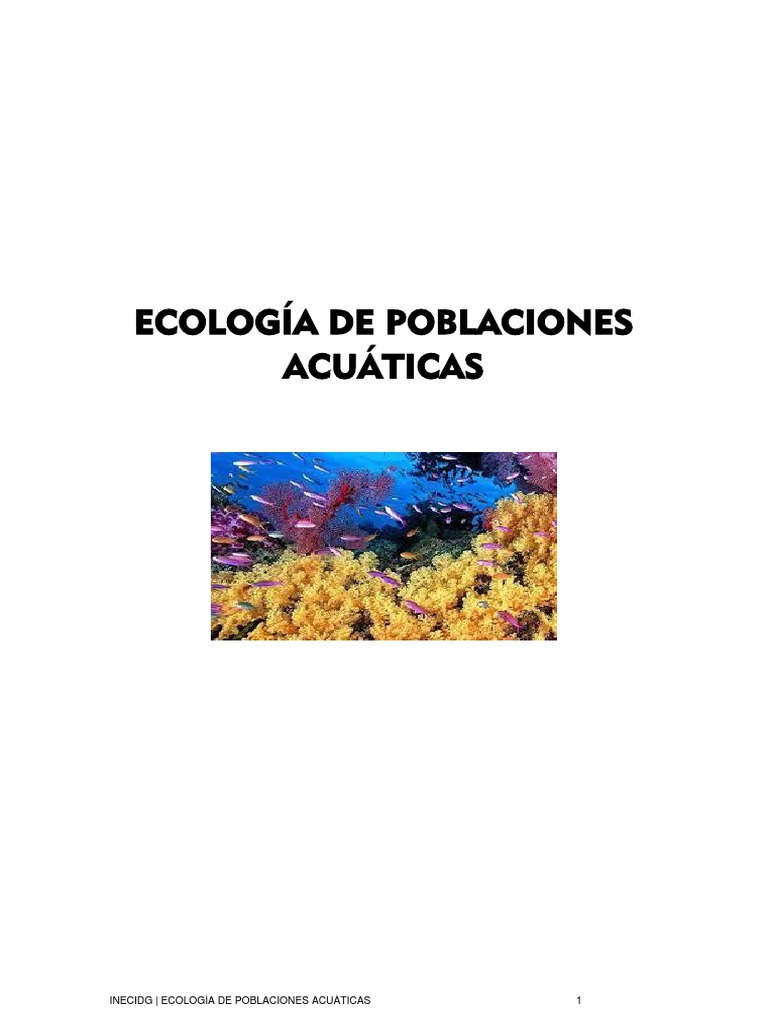 Ecología de Poblaciones Acuáticas | PDF | Ecosistema acuático | Ecología